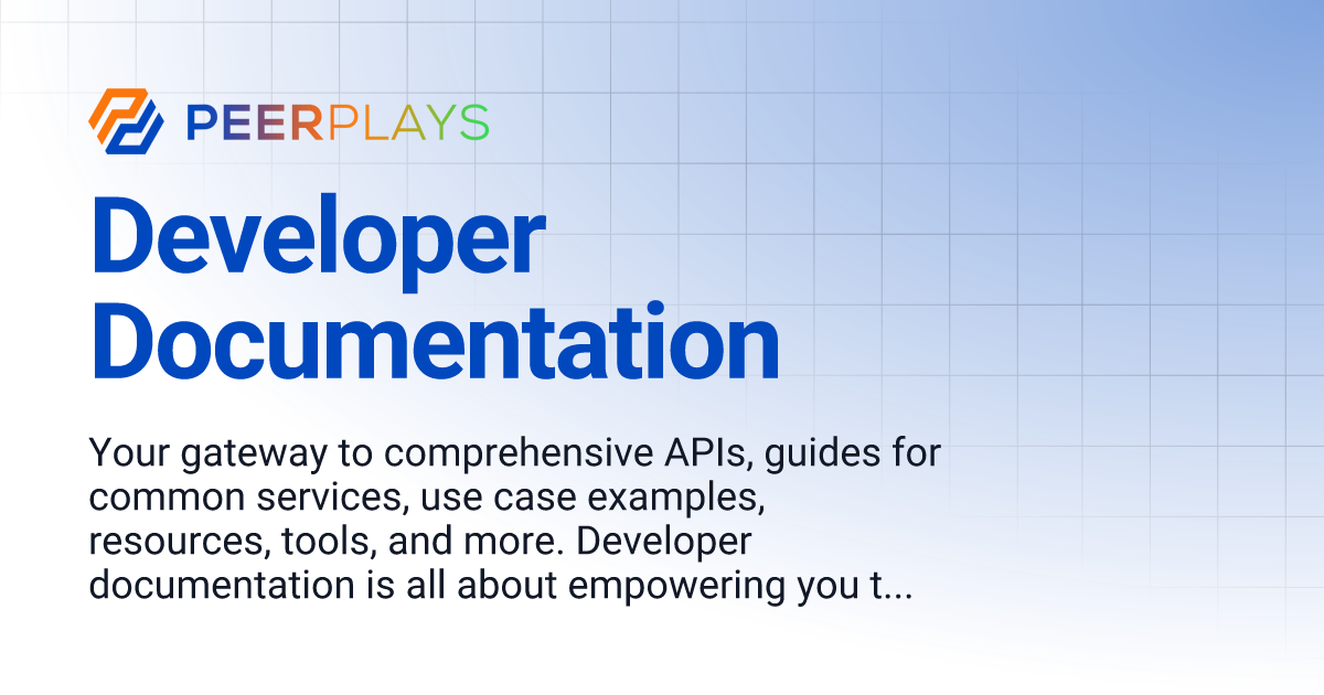 Developer Documentation | Peerplays Developer Docs
