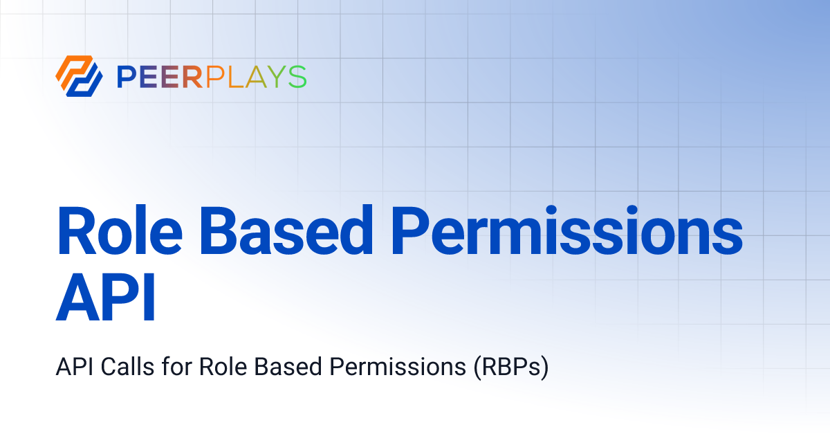 Role Based Permissions API | Peerplays Developer Docs