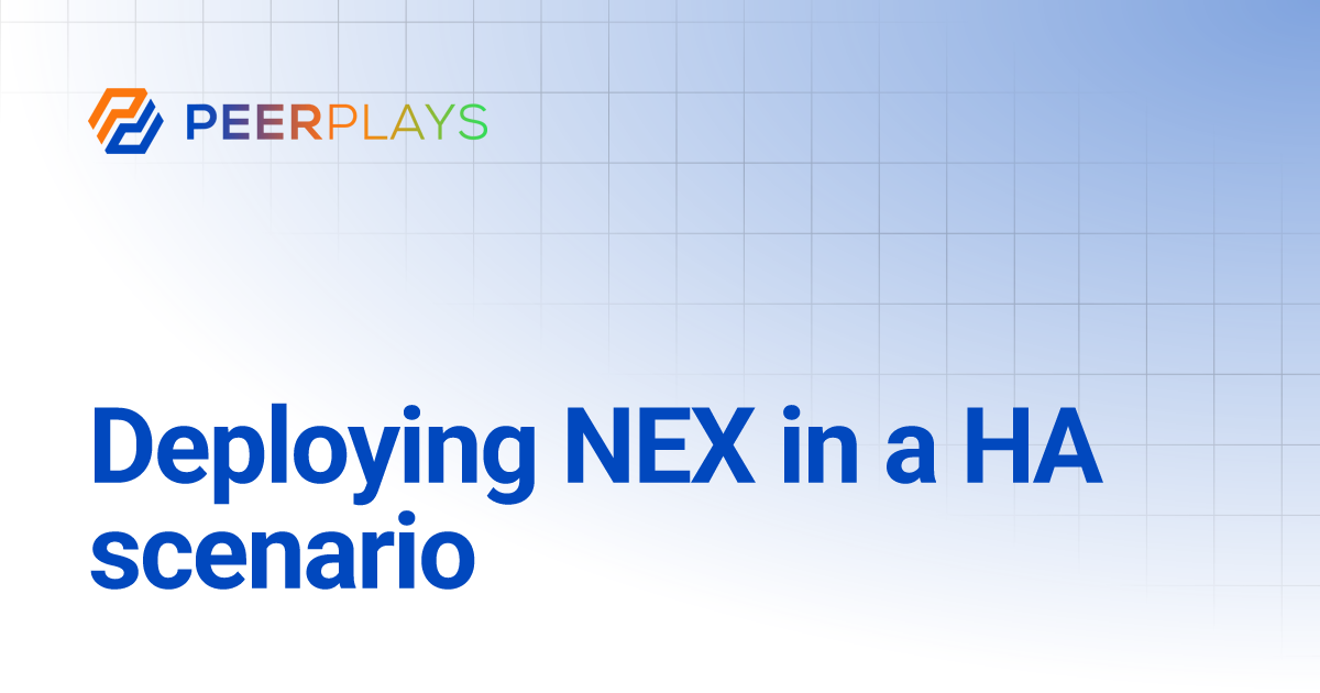 Deploying NEX in a HA scenario | Peerplays Developer Docs